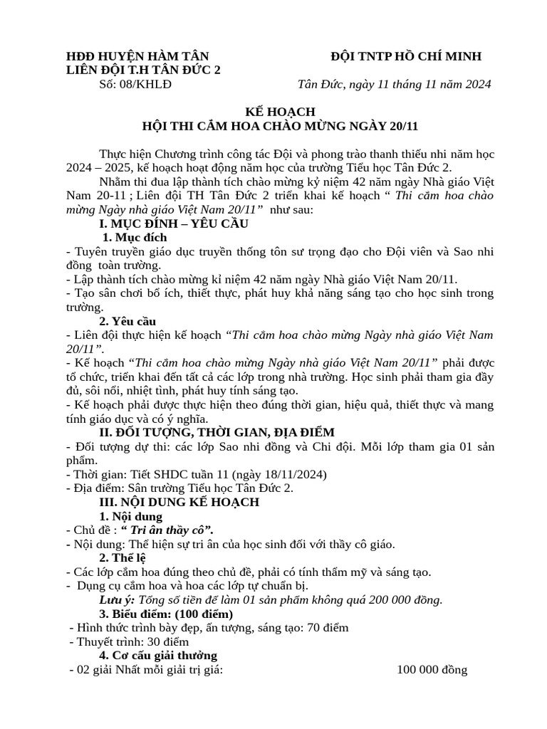 KH 08 HỘI THI CẮM HOA | PDF