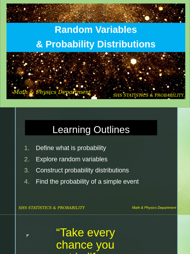(Wk-2) Random Variables and Probability Distributions | PDF | Probability Distribution | Random ...