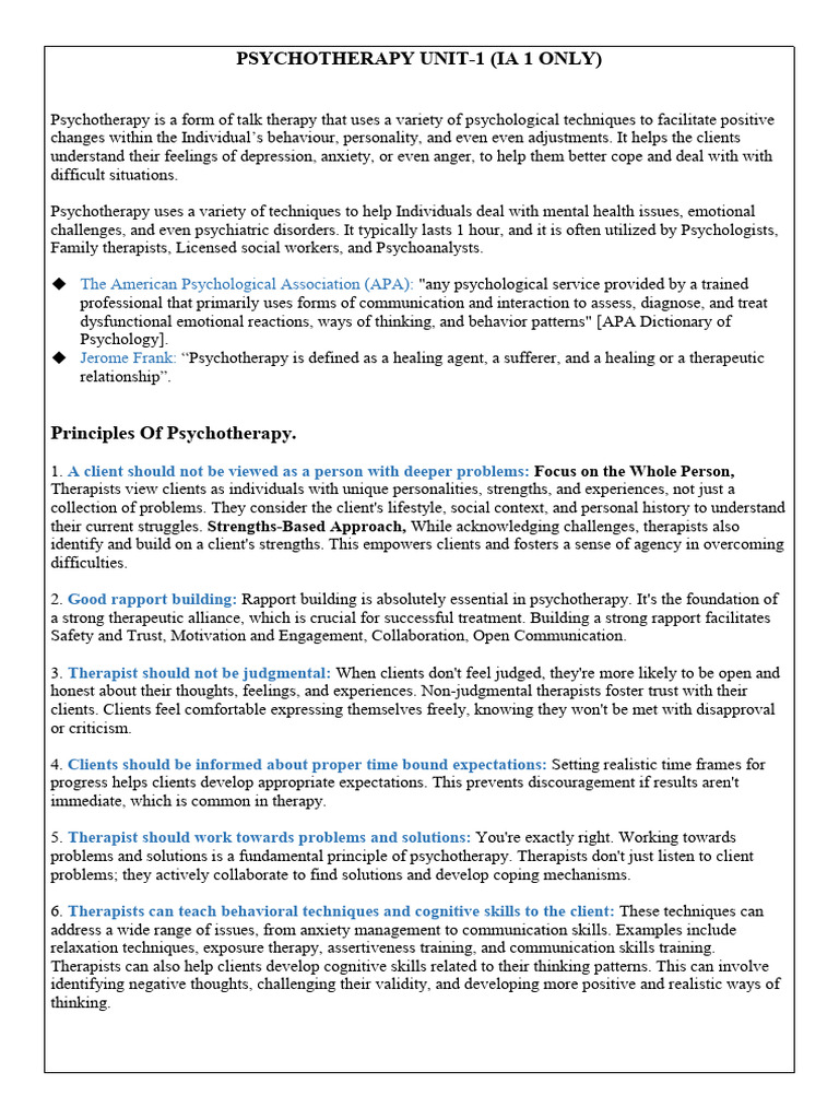 Principles of Psychotherapy Explained | PDF | Id | Psychotherapy