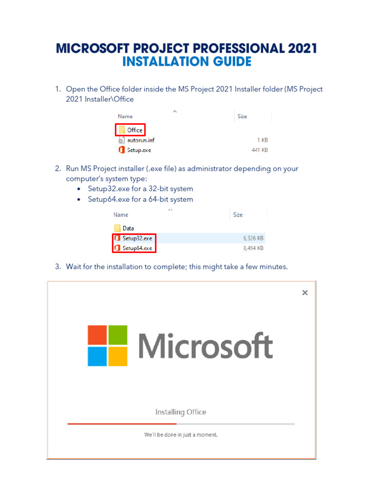 MS Project 2021 Install Guide | PDF