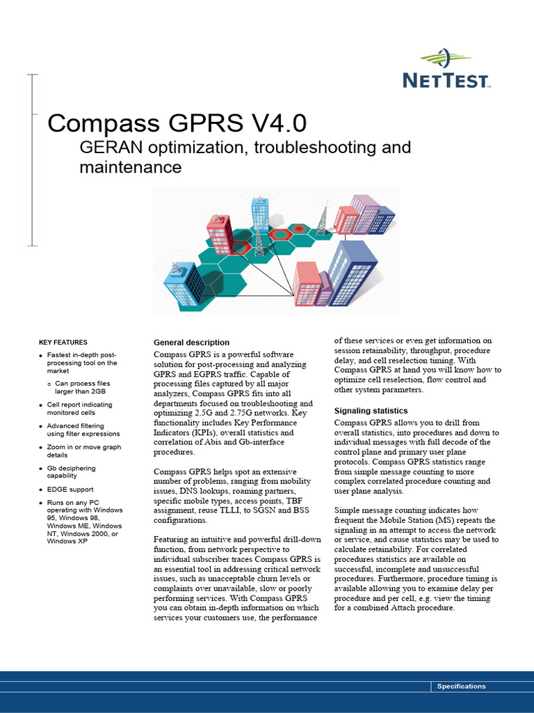Spec Sheet Compass GPRS GERAN - A4 - 2 - Print | PDF | Transmission ...