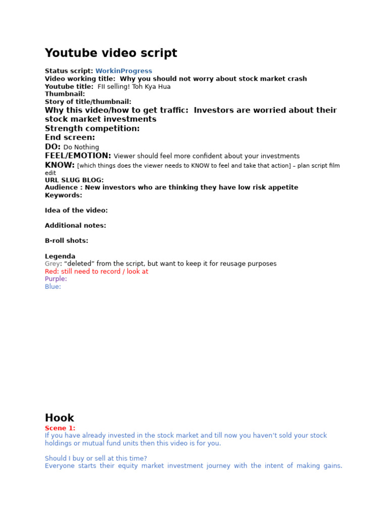 youtube script template 1 | PDF | Investing | Stock Market