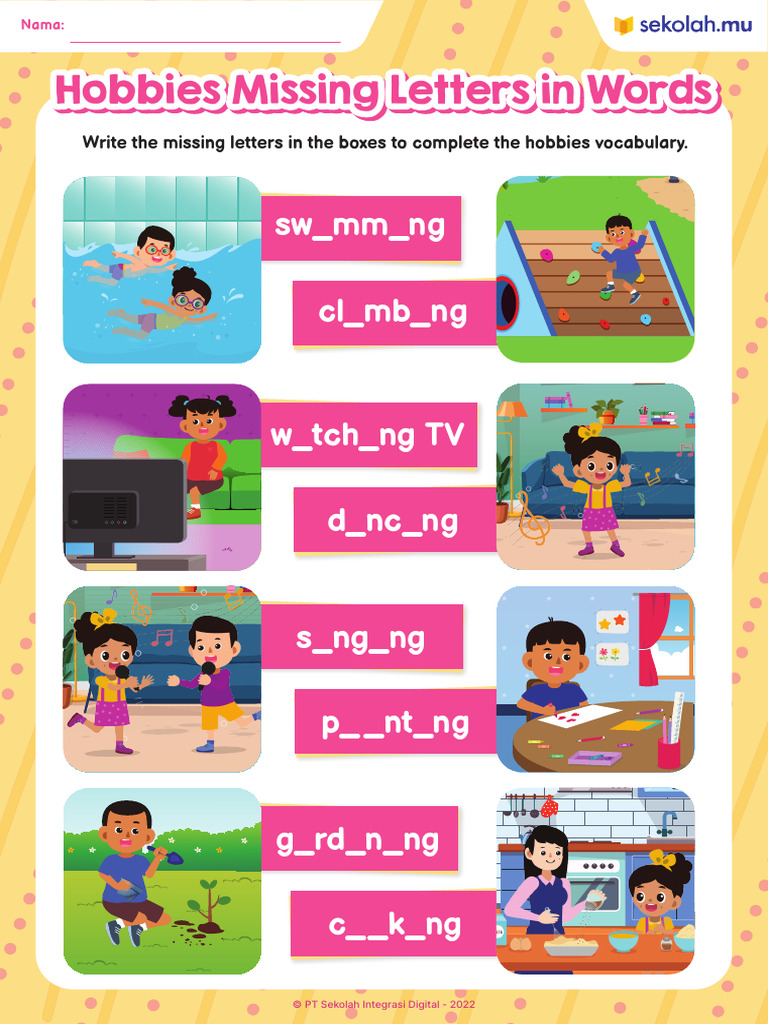 Hobbies Vocabulary Exercise | PDF