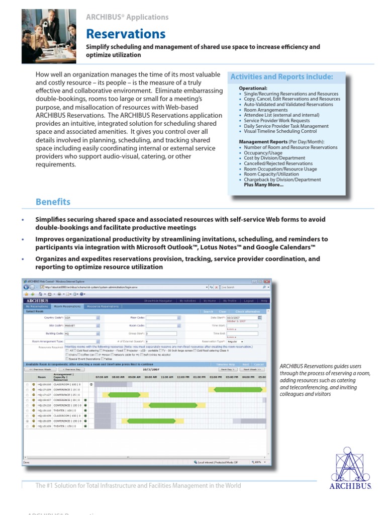 ARCHIBUS Room Reservation | PDF | Scheduling (Computing) | World Wide Web