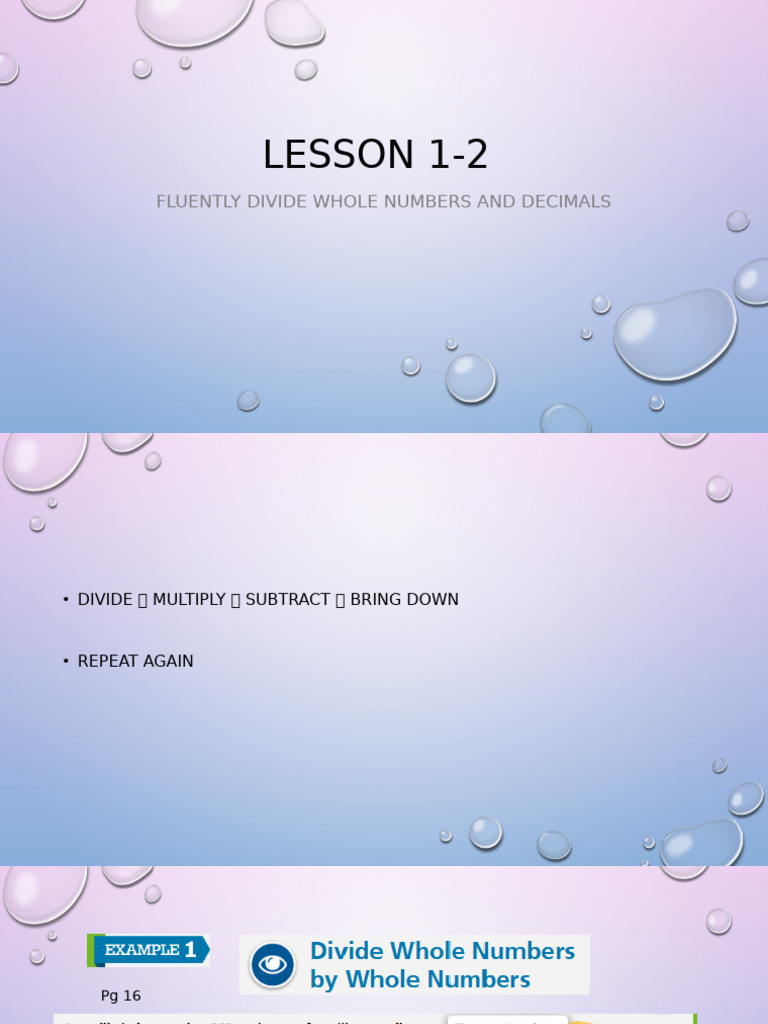 1-2 Fluently Divide Whole Numbers and Decimals | PDF | Cooking, Food & Wine