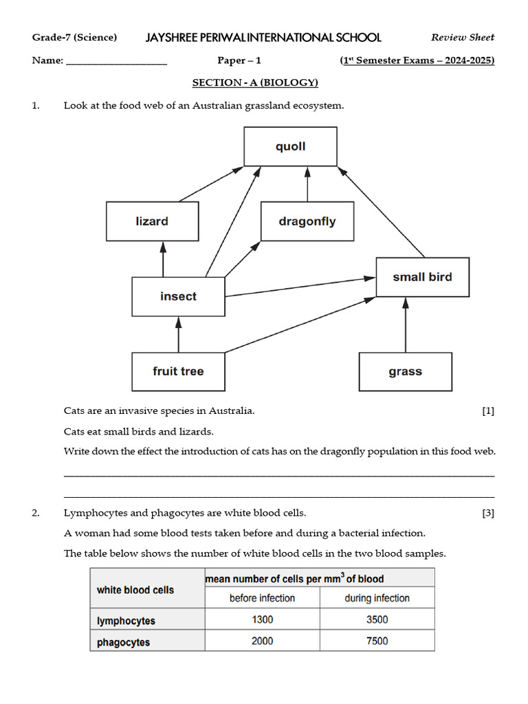 Grade 7 - Paper - 1 (Review sheet)- 24 | PDF | Speed | Polychlorinated ...