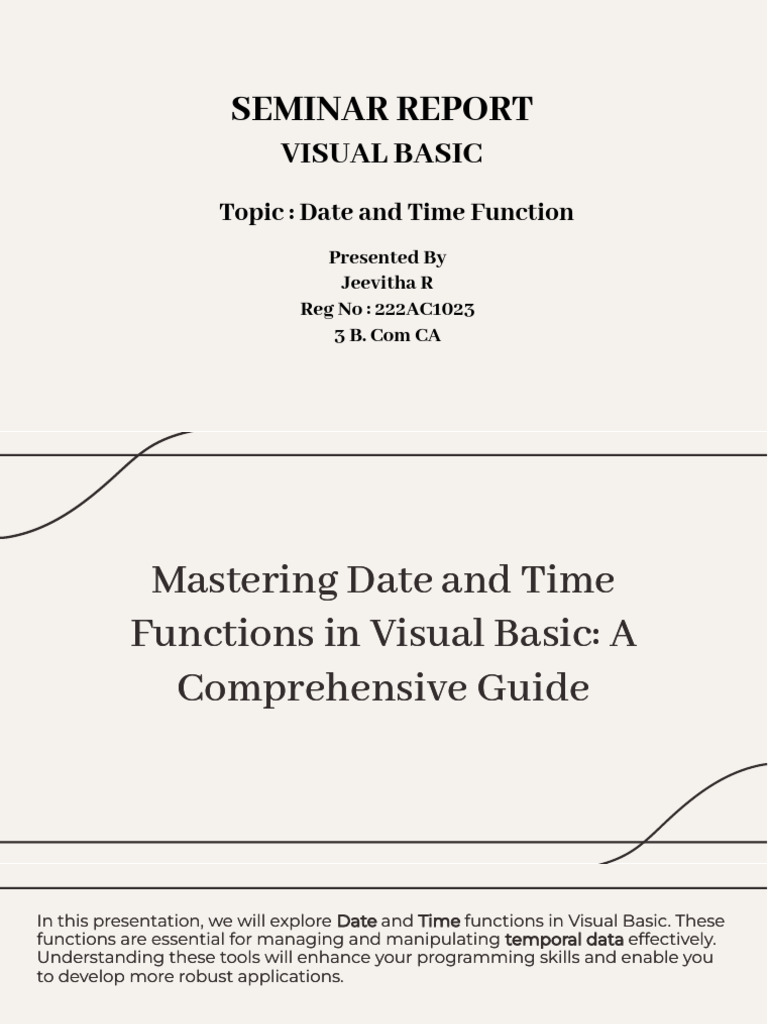 Slidesgo Mastering Date and Time Functions in Visual Basic A Comprehensive Guide ...
