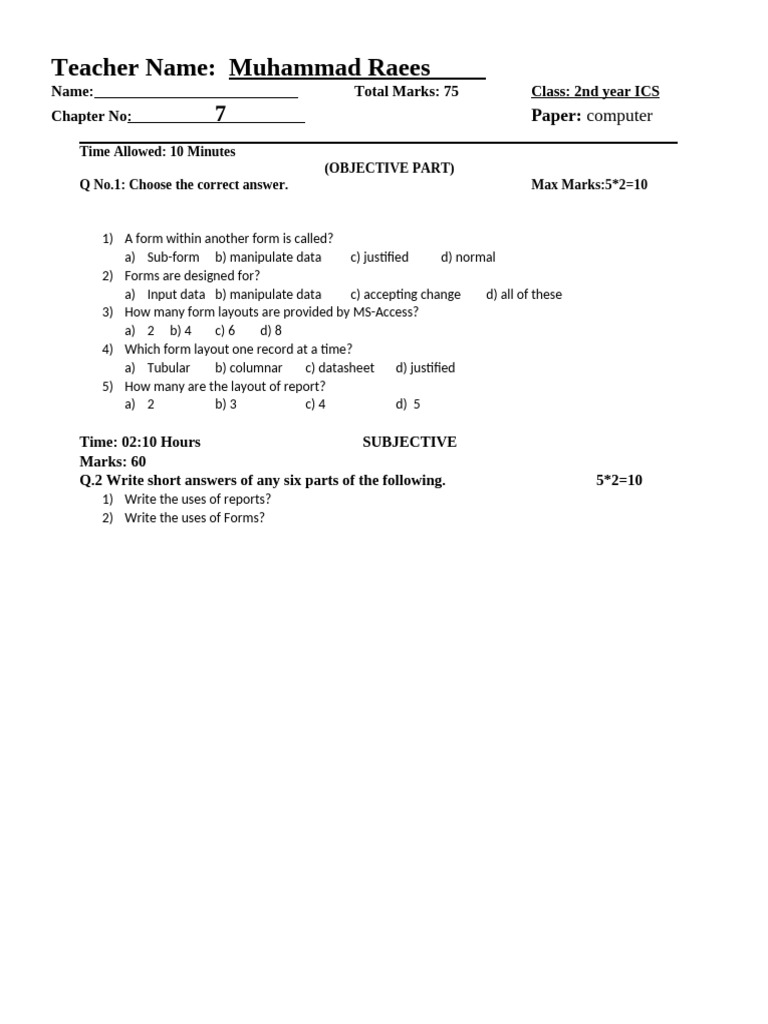 Chapter 7 Paper | PDF