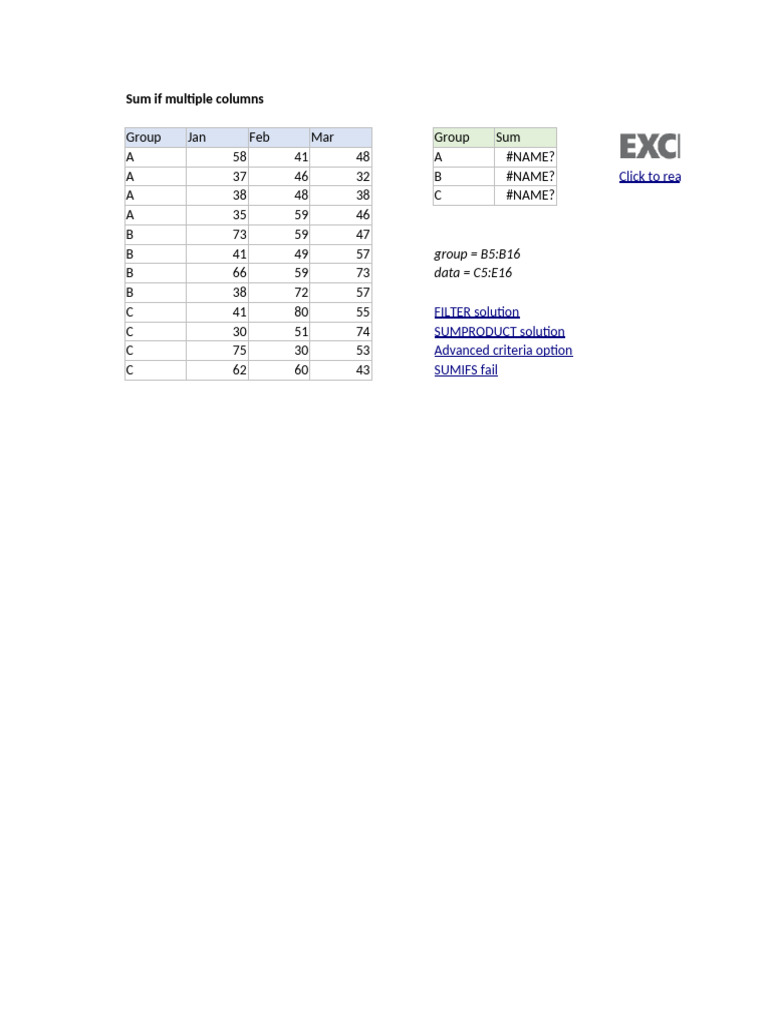 Sum If Multiple Columns | PDF
