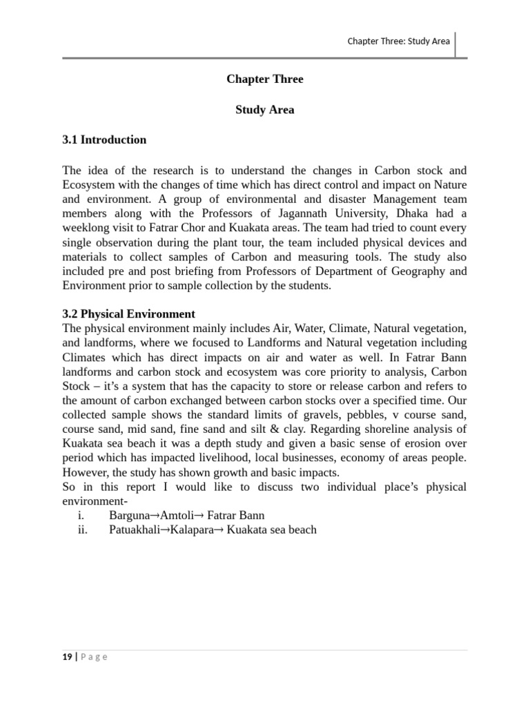 Chapter Three - Study Area | PDF | Natural Environment | Coast