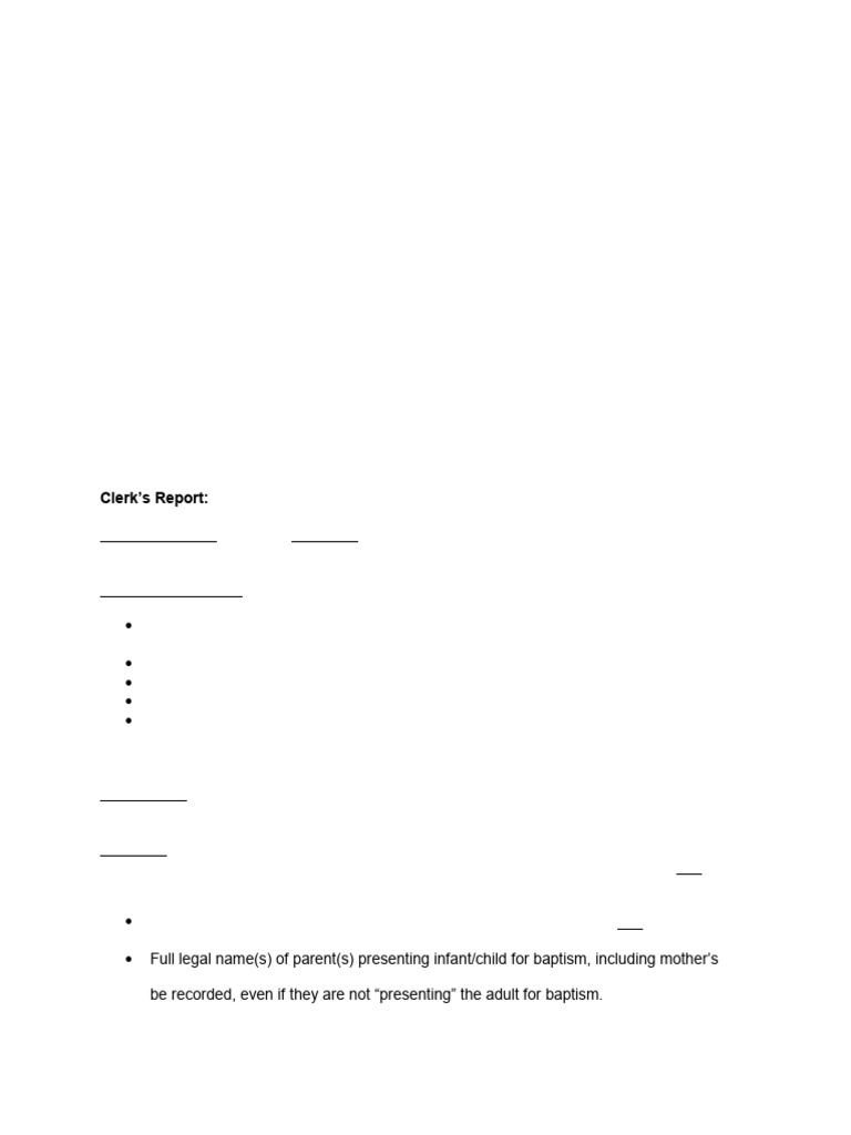 Template For Stated Session Minutes | PDF | Baptism