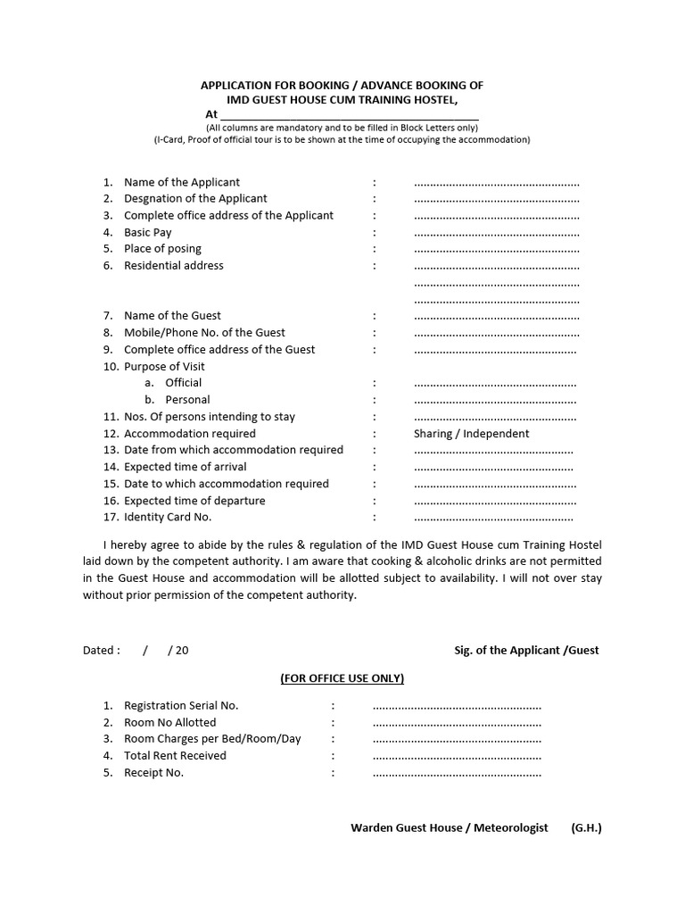 IMD Guest House Booking Application | PDF