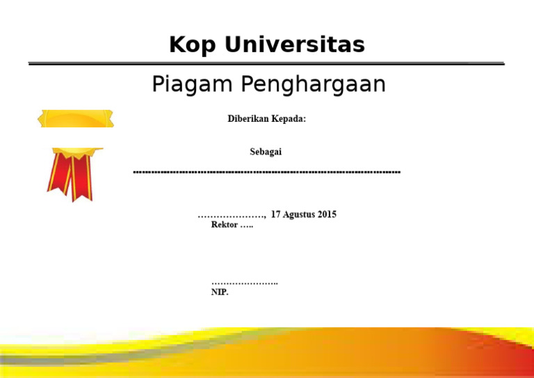 Contoh PIAGAM PENGHARGAAN | PDF | Olahraga & Rekreasi | Game & Aktivitas