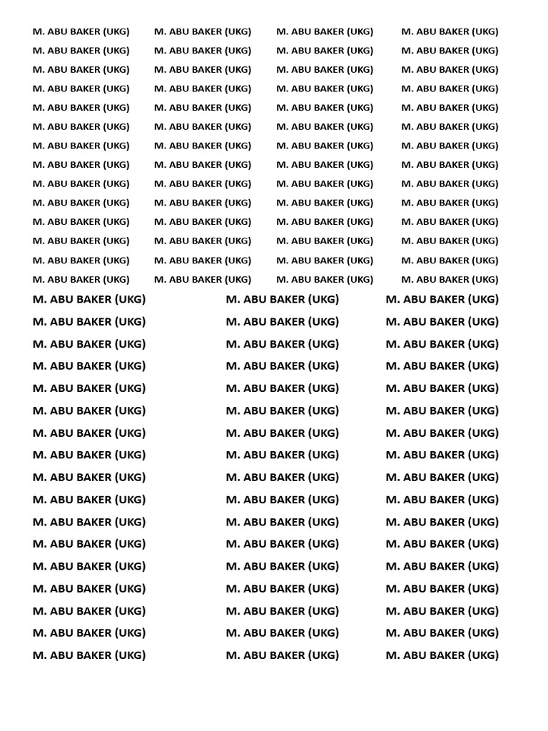 Name Labels | PDF | Science & Mathematics