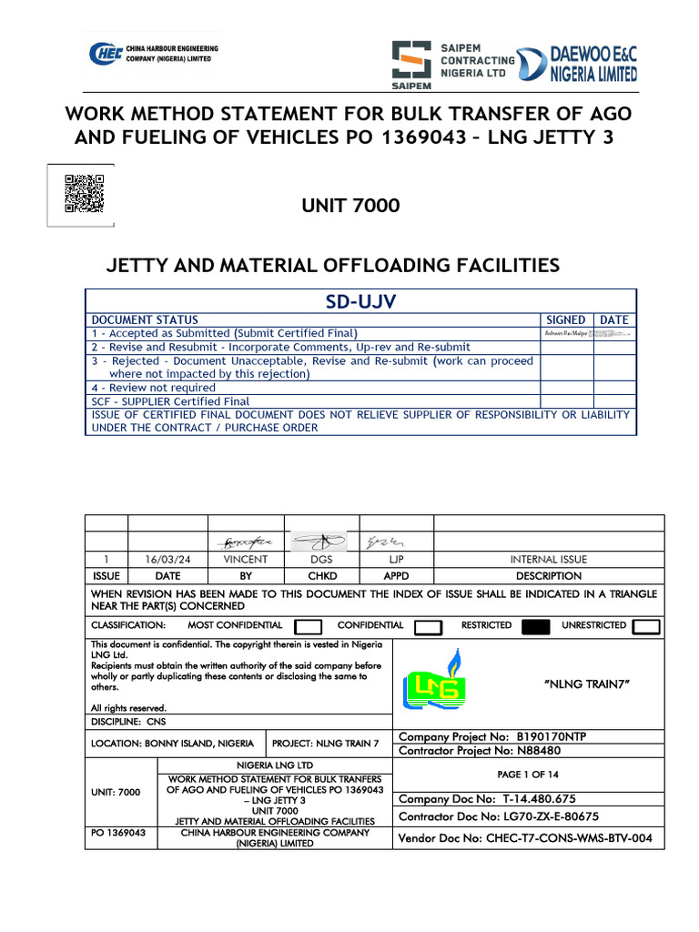 T-14.480.675-SH1-1 Work Method Statement For Bulk Tranfers of Ago and ...