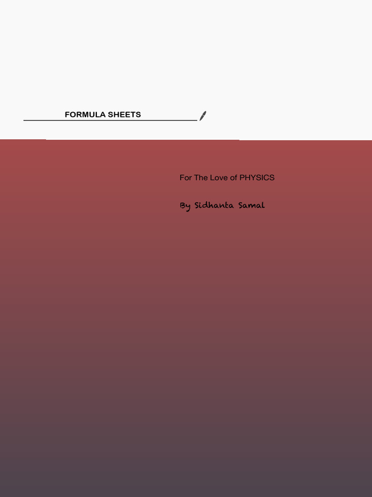 Physics Formula Guide | PDF
