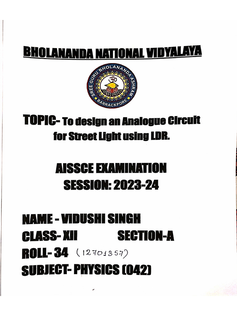 LDR (Physics Project) | PDF