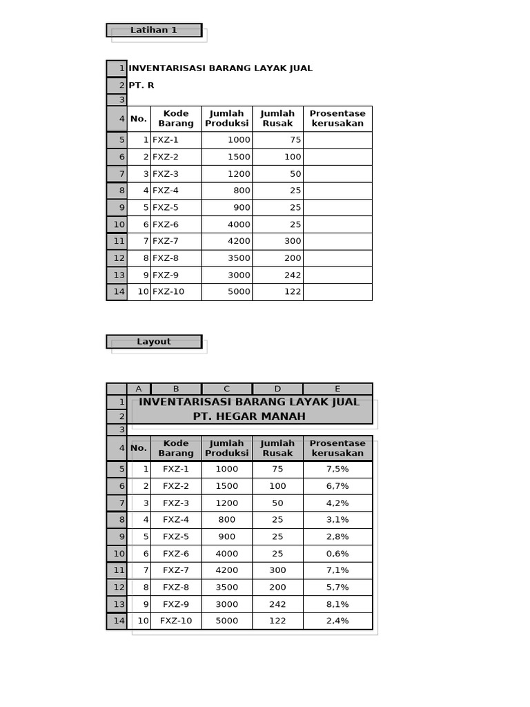 Soal Latihan Excel | PDF