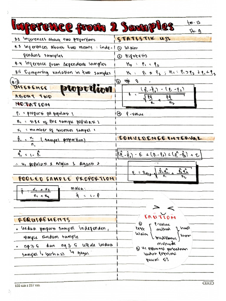 TM 12. Inference From Two Samples 1 | PDF