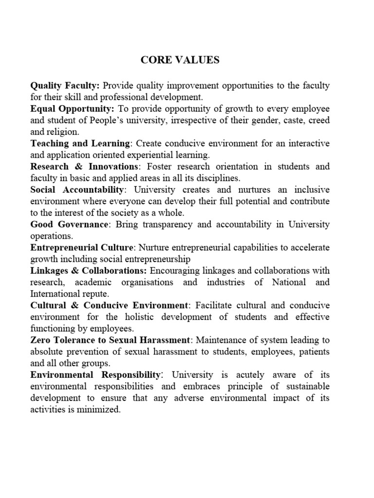 Core Values | PDF | Career & Growth