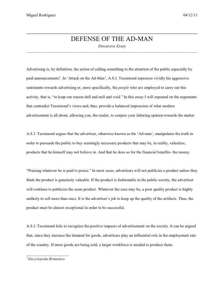 Defense of The Ad | PDF