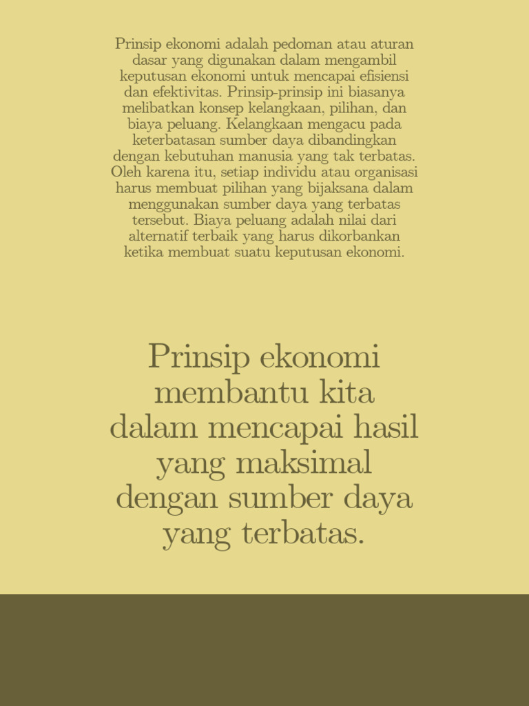 Prinsip Ekonomi - Presentasi | PDF