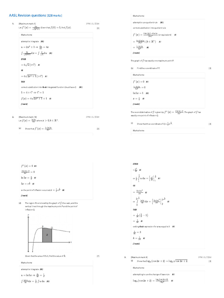 AASL Revision Questions Compressed | PDF | Mathematics | Mathematical Relations
