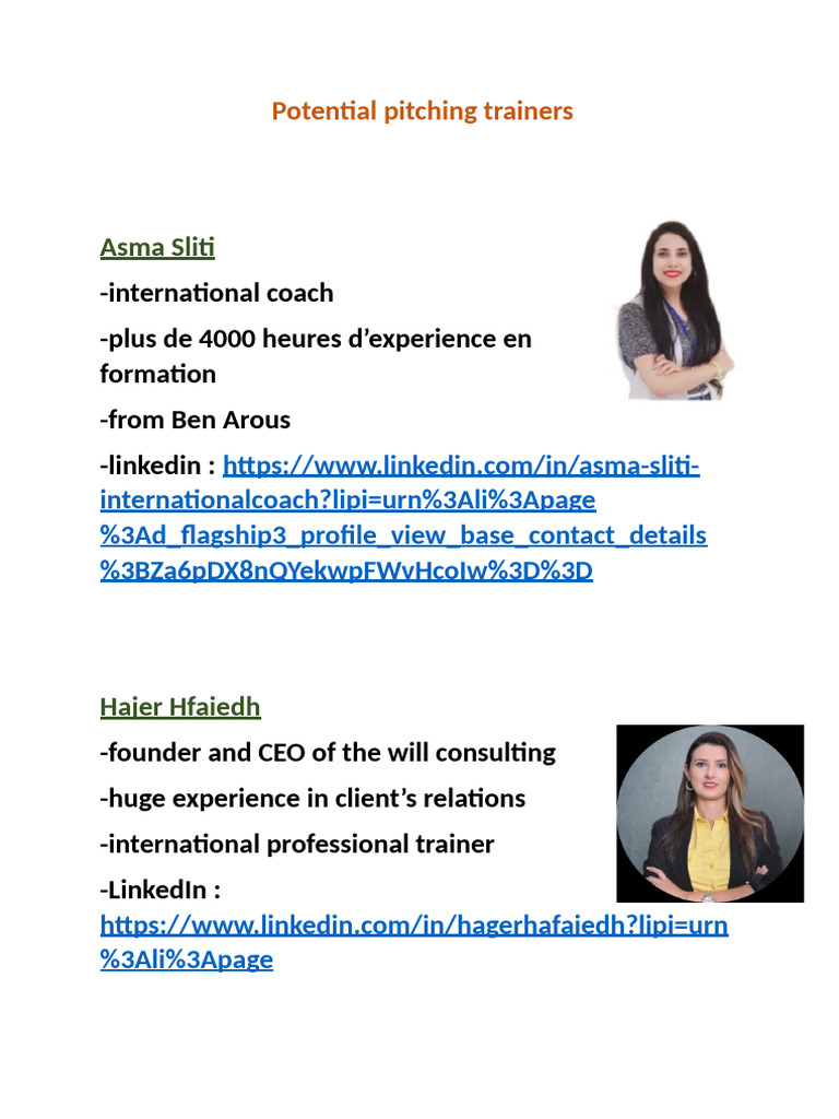 Potential Pitching Trainers | PDF