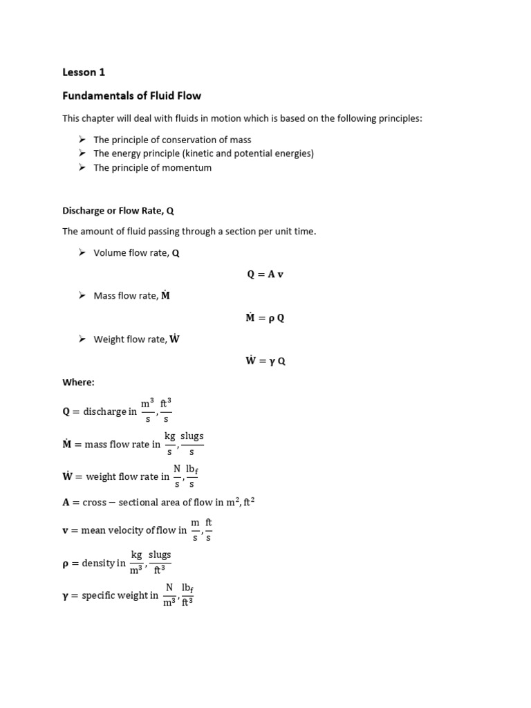 Fundamentals of Fluid Flow | PDF | Fluid Dynamics | Reynolds Number