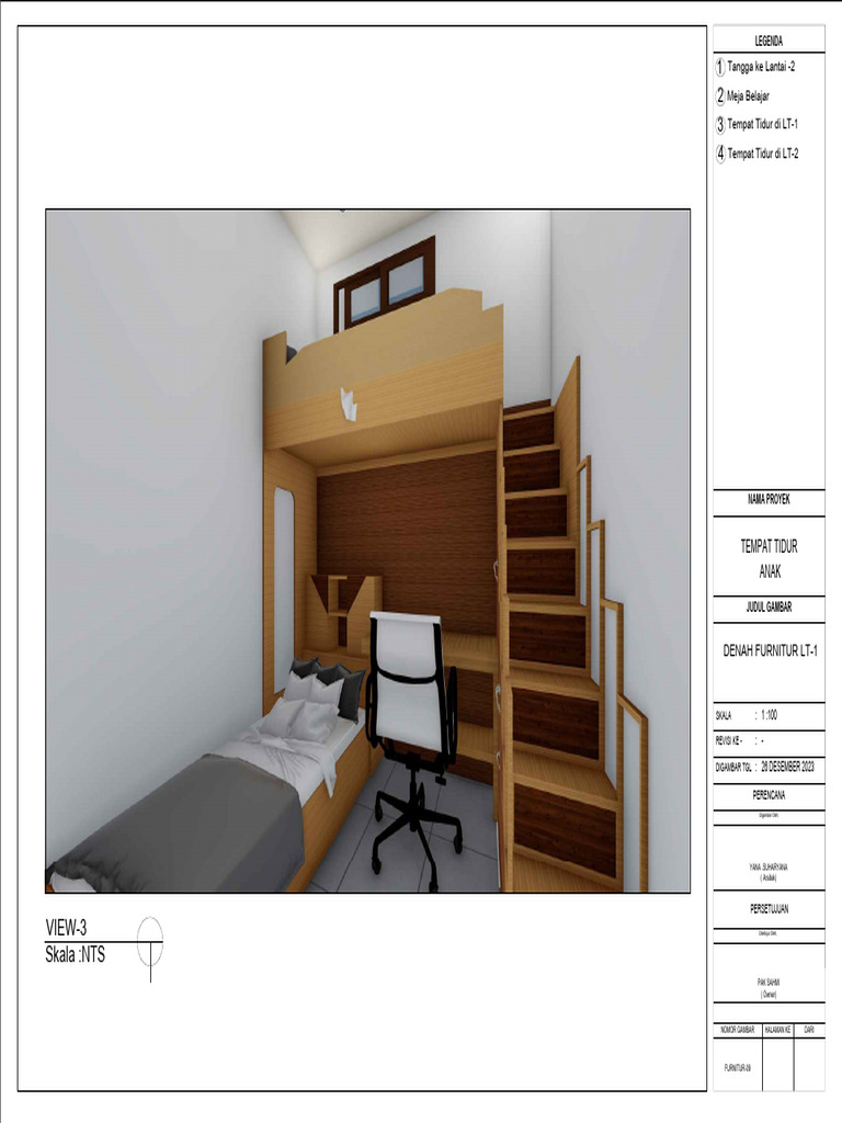 VIEW-3 Skala:NTS: Tempat Tidur Anak | PDF