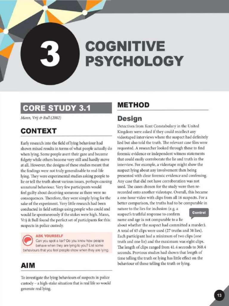 03 CH 03 Cognitive Psychology | PDF | Deception | Recall (Memory)