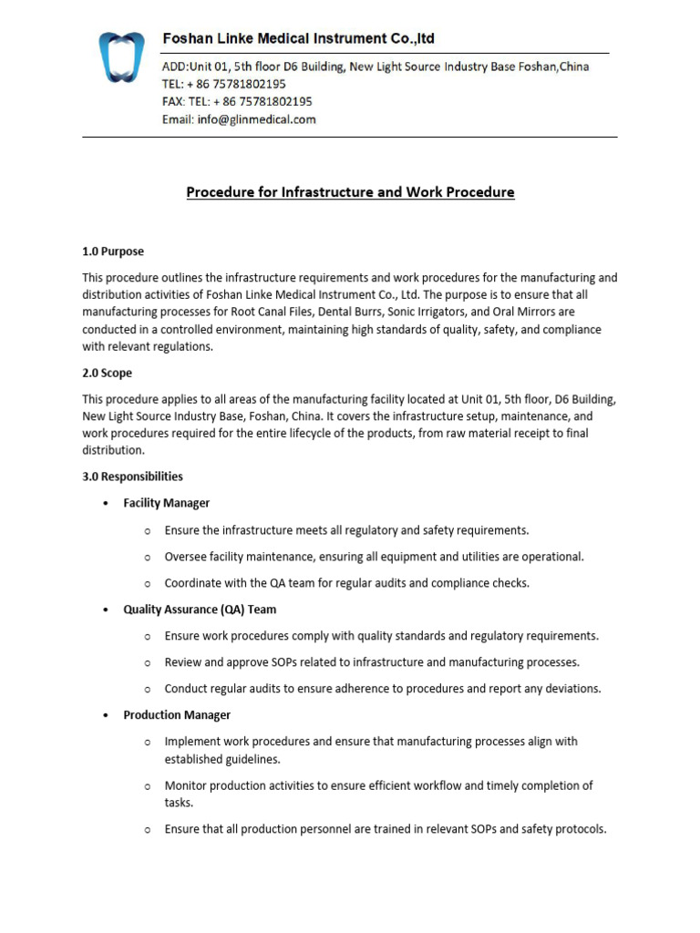 Procedure For Infrastructure and Working 9.2 Version 1 | PDF | Quality ...