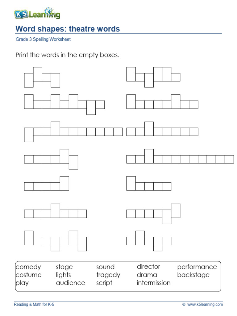 Grade 3 Word Shapes 4 | PDF
