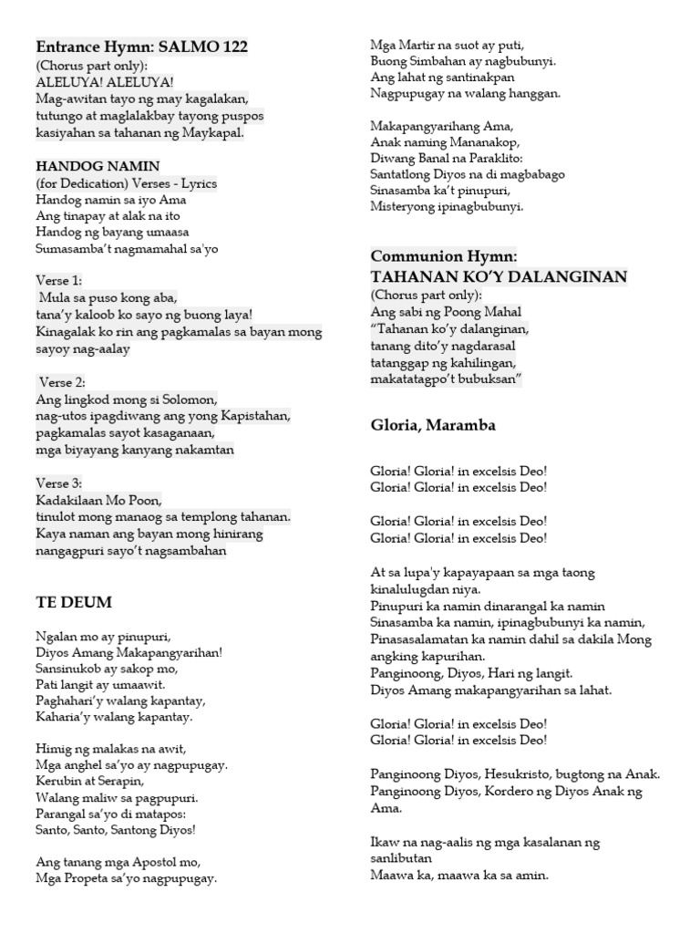 Entrance Hymn | PDF