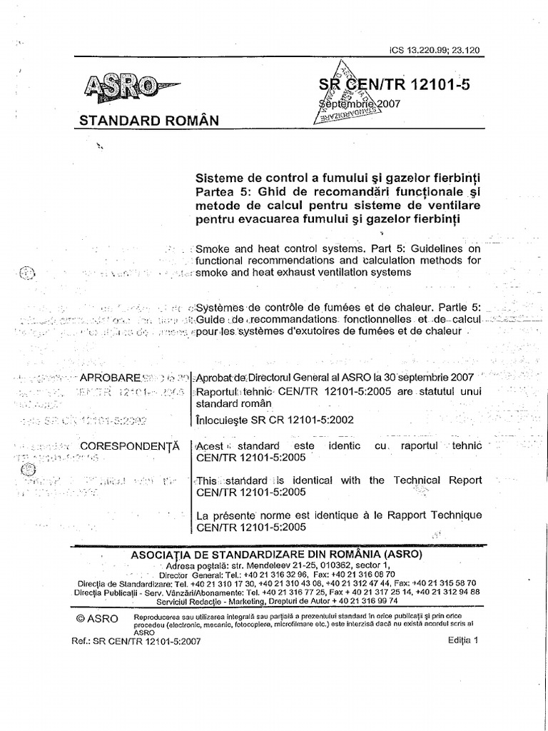 SR 12101 5 2007 Sisteme de Desfumare | PDF