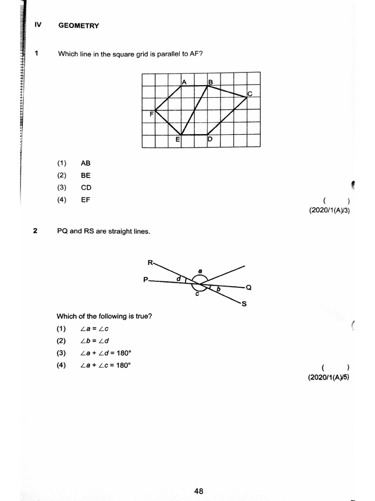 PSLE YEARLY 2018-20 Maths Geometry | PDF