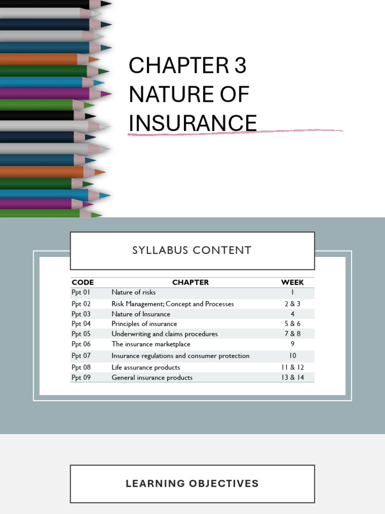 CHAPTER 3 Nature of Insurance | PDF | Insurance | Risk