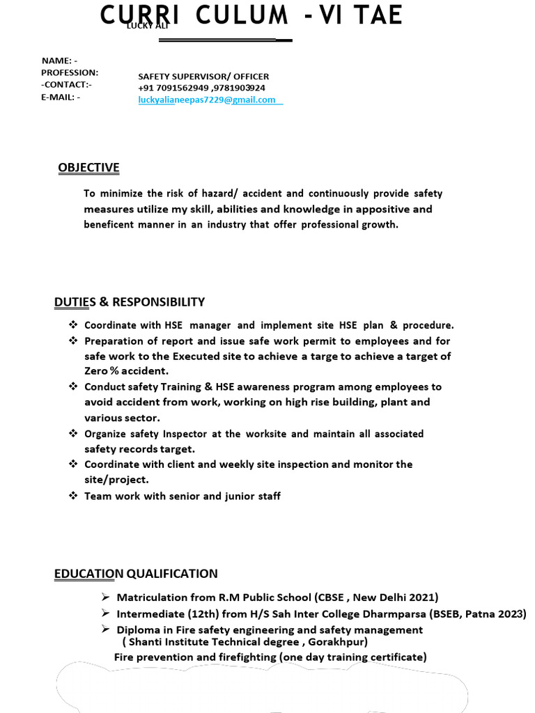 Farhan Ali | PDF | Safety