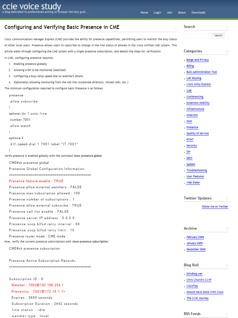 Www-Ccievoicestudy-Com - Configuring and Verifying Basic Presence in ...