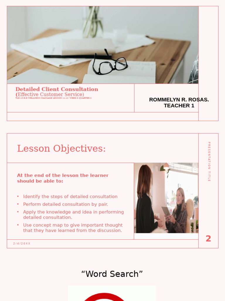 Detailed Client Consultation PTT TLE10 H.E W.M Q2 L12-13 W5 | PDF | Cognition | Cognitive Science