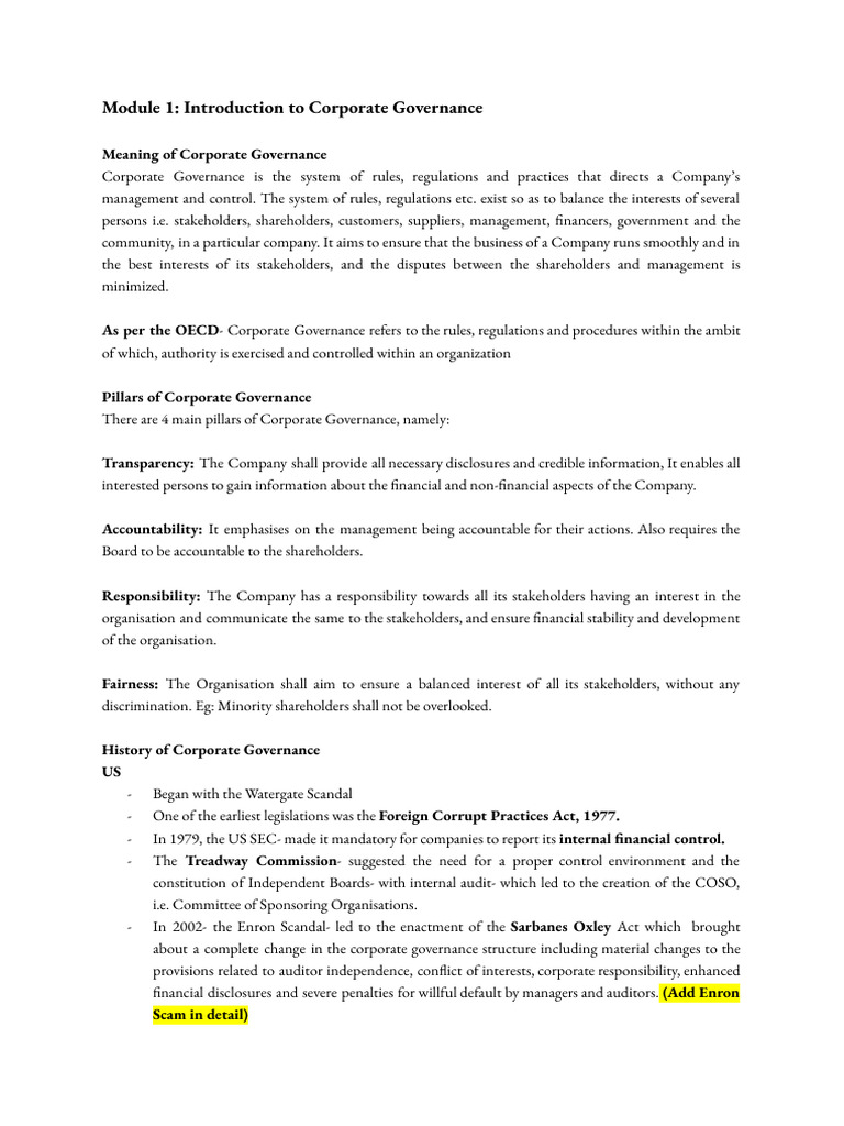 Corporate Goverance | PDF | Corporate Governance | Board Of Directors