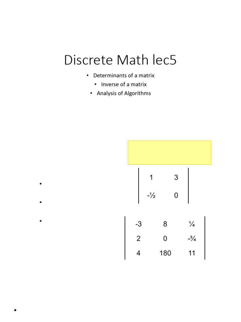 Discrete Math Lec410!22!21 | PDF | Determinant | Matrix (Mathematics)