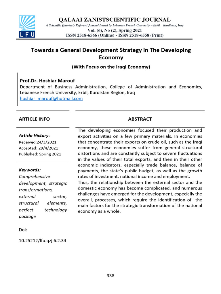 Towards A General Development Strategy in The Developing 1sr03zxj1z ...