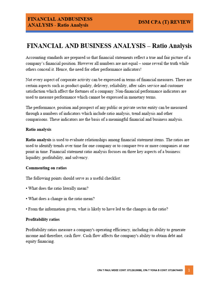 RATIOS ANALYSIS | PDF | Investing | Dividend