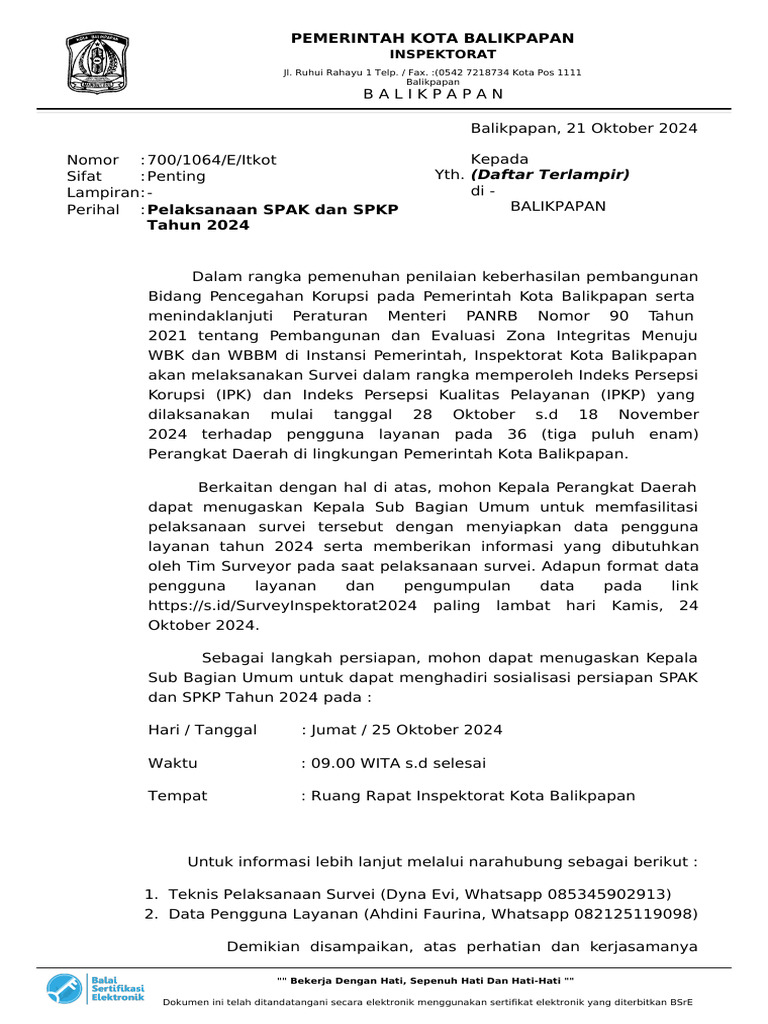 Pelaksanaan SPAK dan SPKP 2024 | PDF