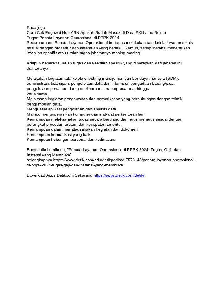 Penata Layanan Operasional | PDF | Karier & Perkembangan | Pengelolaan Keuangan & Uang