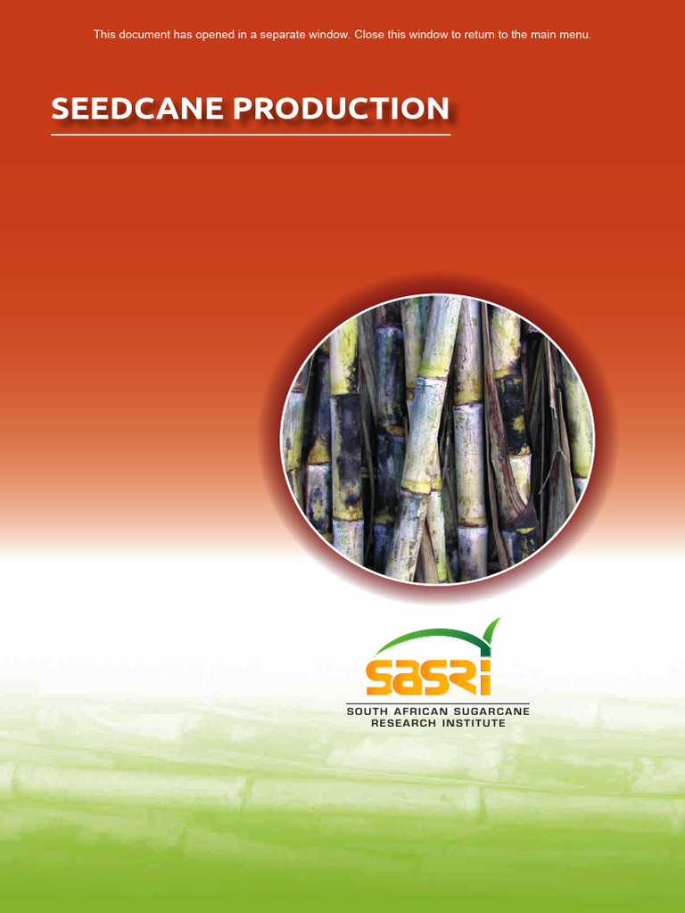 Seedcane Production | PDF | Crop Rotation | Plant Nursery