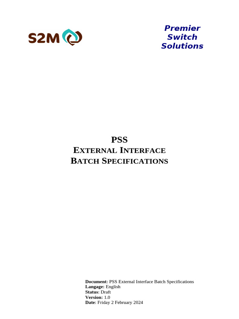 PSS External Interface Batch Specifications | PDF | Credit Card | Debit ...