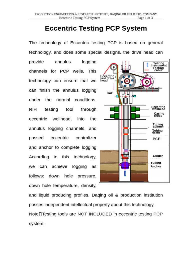 Eccentric Testing PCP System Overview | PDF | Manufactured Goods
