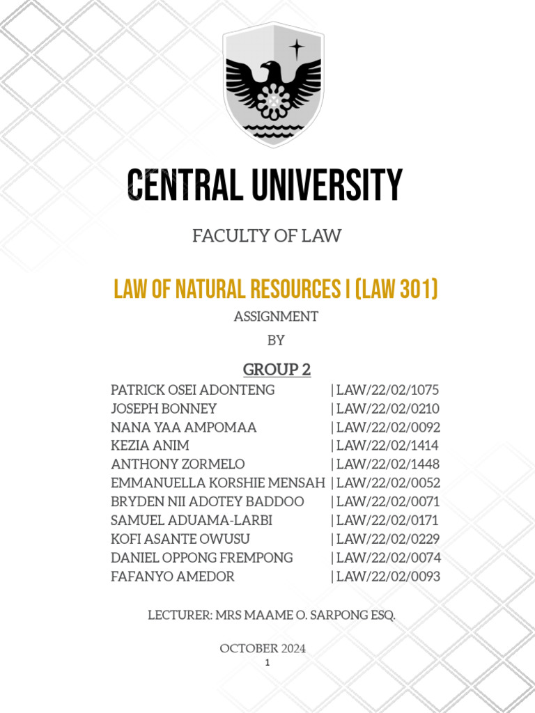 Final - LAW OF NATURAL RESOURCES GROUP 2 ASSIGNMENT-1 | PDF | Lease | Ratification